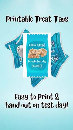 Testing Day Snack Tag, Classroom Treat Tag, Crispy Rice Treats, Good ...