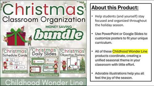 Christmas Classroom Bundle | Daily Slides, Schedule Cards, and ...