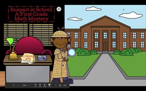 First Grade Math Mystery Template 1 POWERPOINT by Sweet Sweet Elementary
