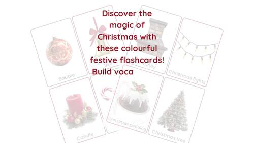 Christmas Flashcards - 32 Festive Vocabulary Cards | Educational Learning