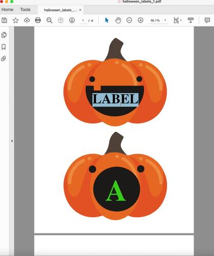 Pumpkin Name Labels PDF Editable, labels, Editable Names, Halloween ...