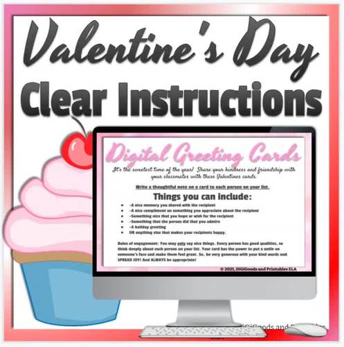Valentines Day Cards and Activities ELA by DiGiGoods and Printables ELA