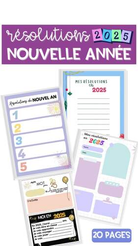 French New Year Resolutions Goal Setting 2025 PRINTABLE Nouvel An ...