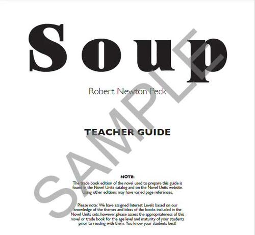 Soup Novel Units® Teacher Guide Novel Study | TPT