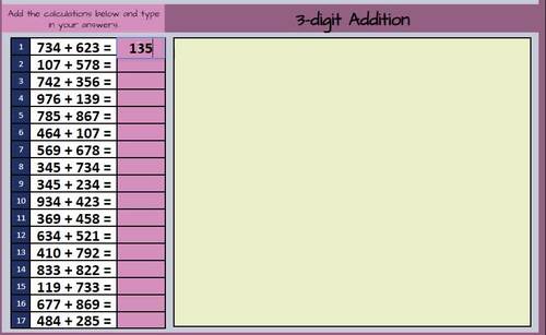 Digital Pixel Art NO PREP - 3-digit Addition and Subtraction Google Sheets