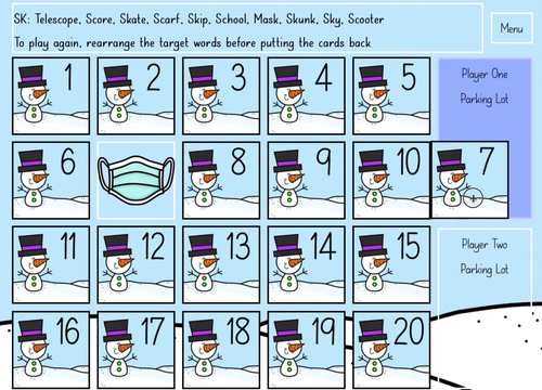 Digital Winter Articulation Memory Game by Jennie's Speech Room | TPT