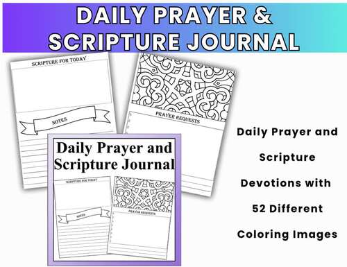 Daily Prayer and Scripture Journal – Coloring & Spiritual Meditation