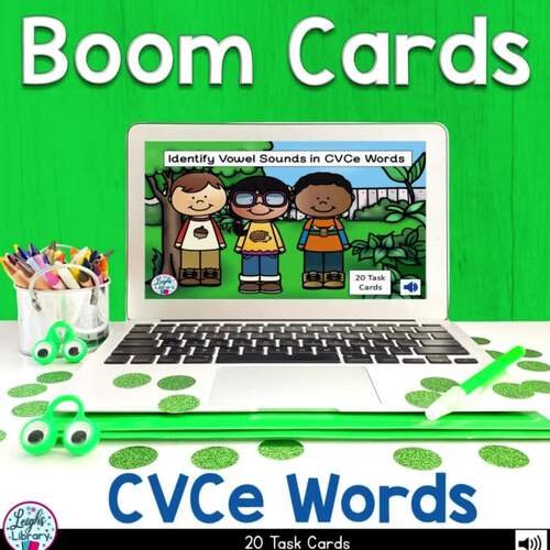 Boom Cards™ Long Vowels in CVCe Words by Leigh's Library | TPT