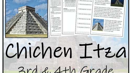Chichen Itza Close Reading Comprehension Activity | 3rd Grade & 4th Grade