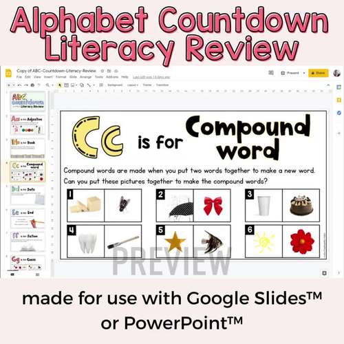 Alphabet Countdown Digital Literacy Review for PowerPoint and Google ...