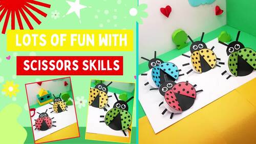Scissor Skills 2D Shape and Cutting Practice Crafts -Cute ladybug by ...