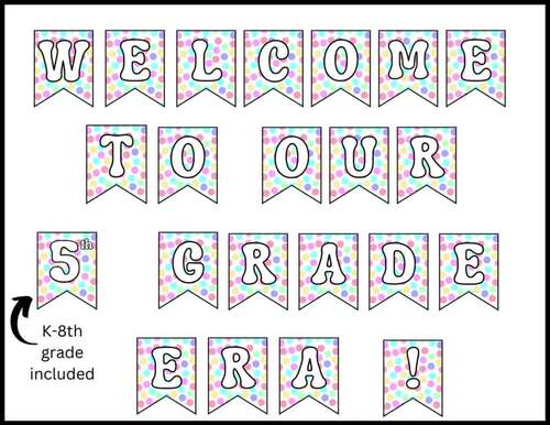 Pastel Welcome Classroom Bulletin Board Banner Set for Back To School ...