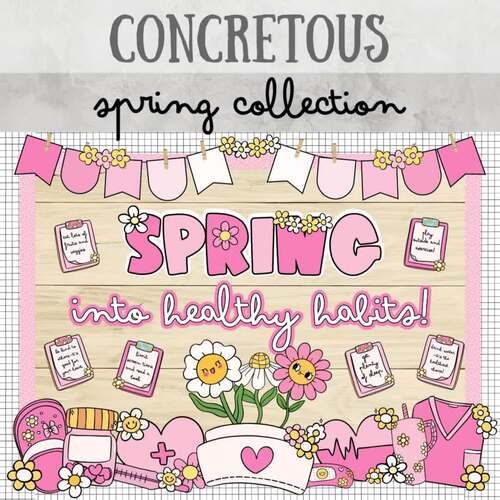 Spring Bulletin Board Ideas March April May Groovy Retro Pink Cutesy ...