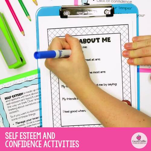 Self Esteem and Confidence Activities | Self Awareness | TPT