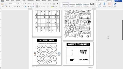 6th/7th/8th Grade Fun Math Worksheets Winter Puzzles Logic | Maze ...