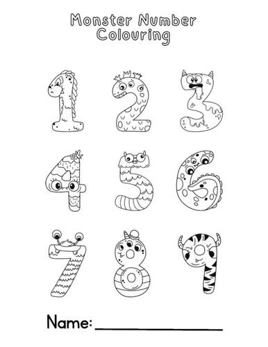 Monster Number Colouring by FTE | TPT