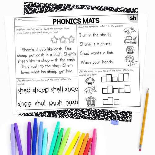 Phonics Mats for Beginning Readers Digraphs Science of Reading Aligned