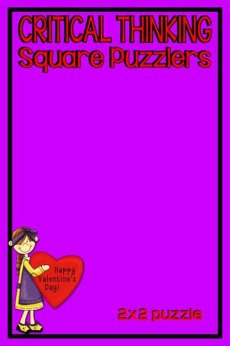 CRITICAL THINKING PUZZLES Valentine's Day Brain Teasers Differentiation ...