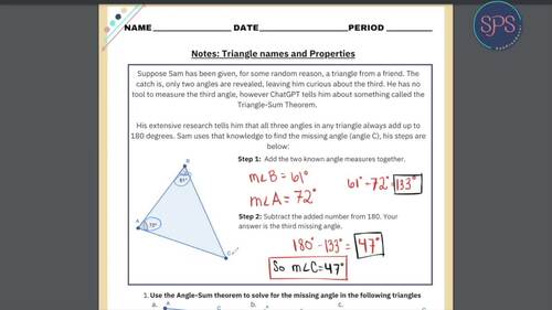 Video: Triangle-Sum Theorem and Exterior Angle Theorem by SubPlanSaver