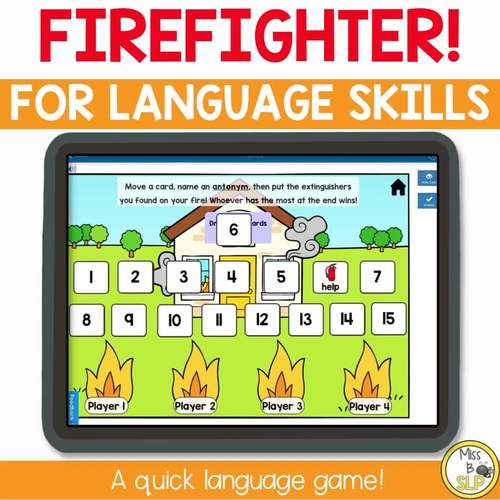 Firefighters Quick Vocabulary & Grammar Games - Digital Boom Cards