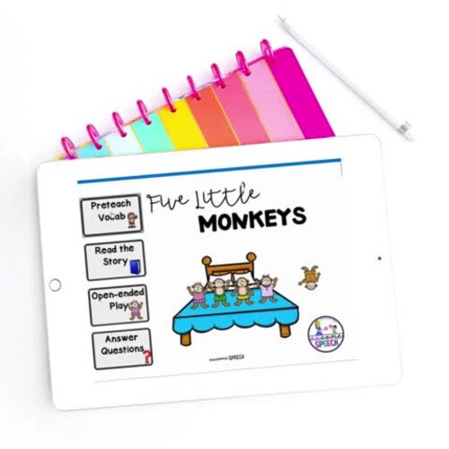 Five Little Monkeys Adaptive Book Unit by Ausome Speech | TPT