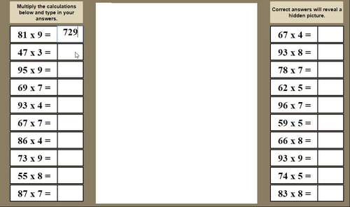 Mystery Digital Pixel Art NO PREP- Mashup Multiplication and Division to 12