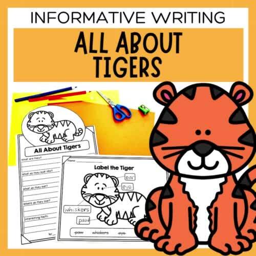 All About Tigers | Wild Animal Research Worksheets | Nonfiction Writing ...