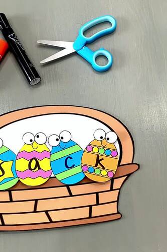 Easter Basket Name Writing Craft by Create 25 Printables | TPT