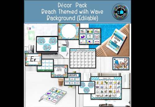 CLASSROOM DECOR I BEACH THEME I labels, signs, posters and charts