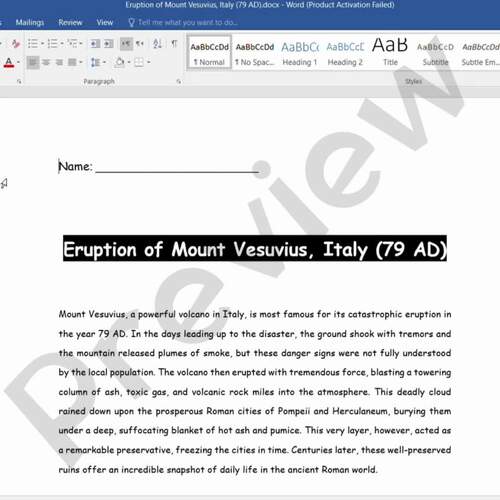 Indian Ocean Tsunami (2004) Reading Comprehension Worksheet ...