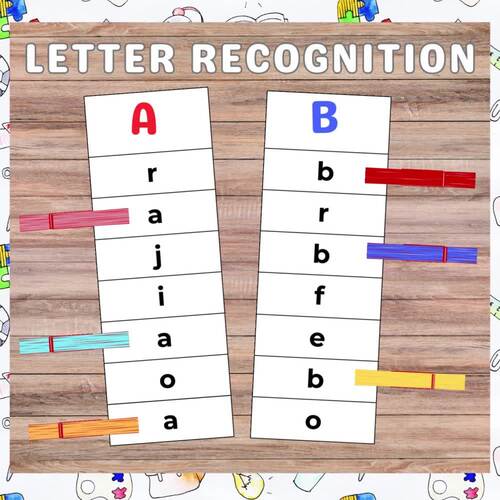 Letter Recognition Clip Cards A–Z | Alphabet Matching Activity for ...