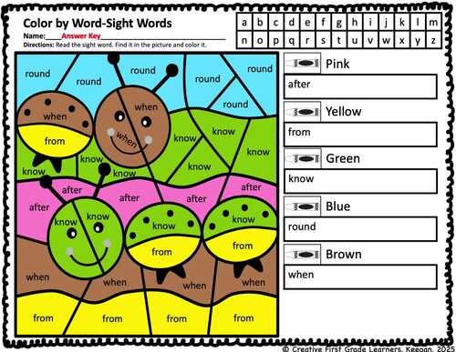 Color By Sight Word Spring Number Code Morning Review Work 1st Grade ...