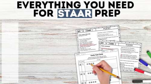 STAAR Poetry Practice Task Cards Elements of Poetry Analysis Worksheet ...