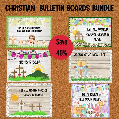 Christian Bulletin Boards BUNDLE, Easter Bulletin Board Kit, March Board