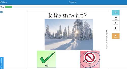 Hot & Cold Yes No Questions | Speech Therapy | Boom Cards | TPT