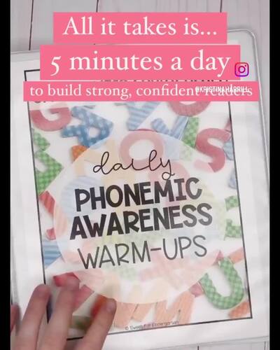 Kindergarten & First Grade Phonemic Awareness Daily Lessons | Science ...