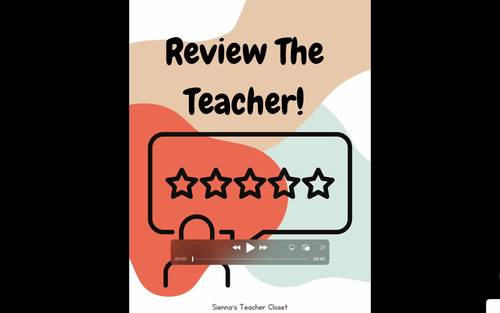 Review Your Teacher! -End of the year activity- by Sienna's Teacher Closet
