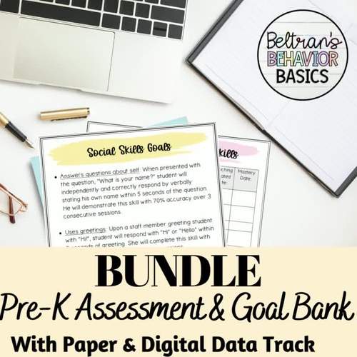 Bundle Inclusion Preschool Assessment & IEP Goal Bank with Data Trackers