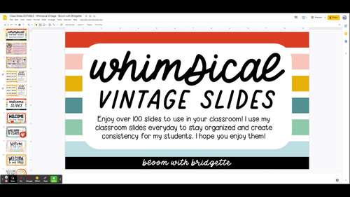 Whimsical Vintage Editable Slides with Timers by Bloom With Bridgette