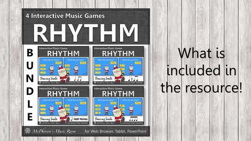 Christmas Music Activities Interactive Rhythm Games BUNDLE {Dancing Santa}