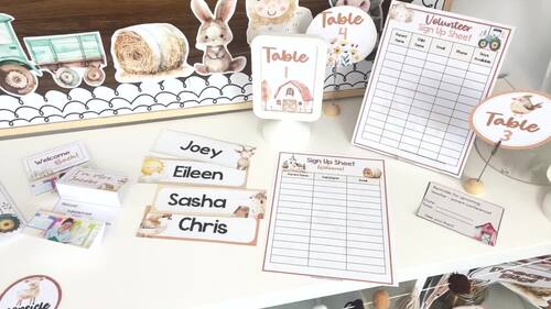 Farm Back to School Bulletin Board, Editable Open House Night Packet ...