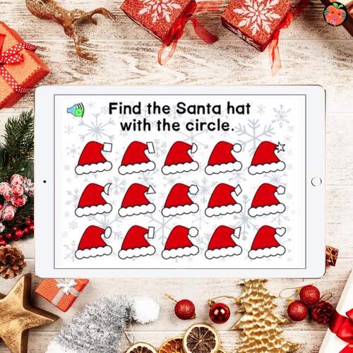 Find the Christmas Shapes | BOOM CARDS with audio | CIRCLE | TPT