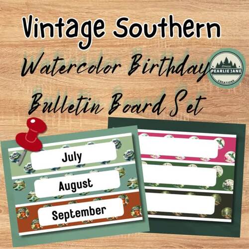 Southern United States Birthday Bulletin Board Set Classroom Decor
