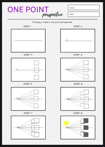One Point Perspective Cube, 3D Name, Street Scene & Interior Room by ...