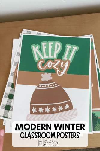 Modern Winter Classroom Posters - Editable! by Ashley McKenzie | TPT
