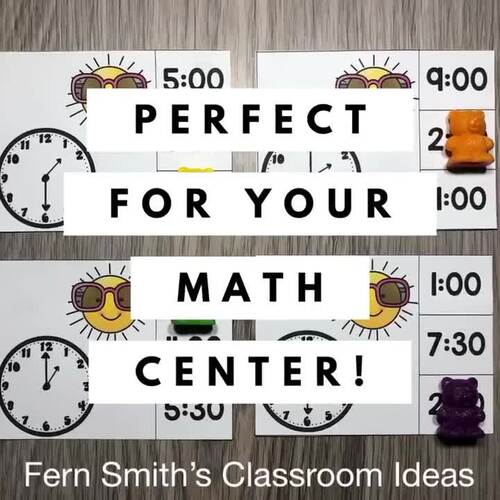 Time to the Half Hour Clip Cards Dollar Deal by Fern Smith's Classroom ...