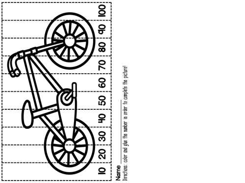Counting by 10s to 100 Puzzles- Transportation Theme by Erika Deane