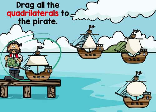 Pirate Classifying Polygons Geometry Digital Math Boom Cards | TPT