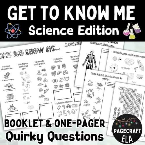 Back to School SCIENCE | Get to Know Me Booklet & One-Pagers | Quirky ...