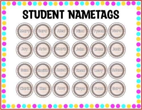 Swirl Student Name Labels, Cubby Tags, Locker Tags, Name Cards, Name Signs